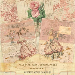 Pale Pink Ephemera Kit, Antique Roses & Flowers, Dusky Pinks Kit ...