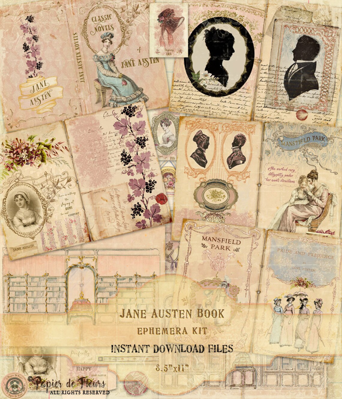 Jane Austen Junk Journal Kit: Regency Ephemera (printable PDF) - Etsy