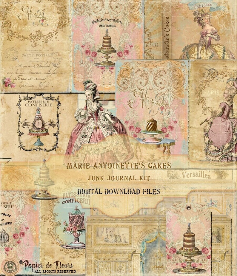 Marie Antoinette Cakes Junk Journal Kit French Patisserie - Etsy