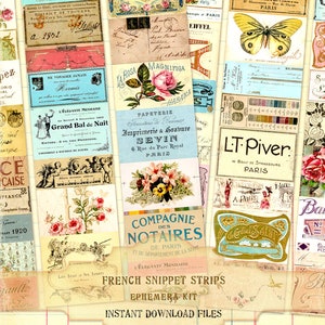 French Snippet Strips, Petit Paper Strips, French Paper Strips ...