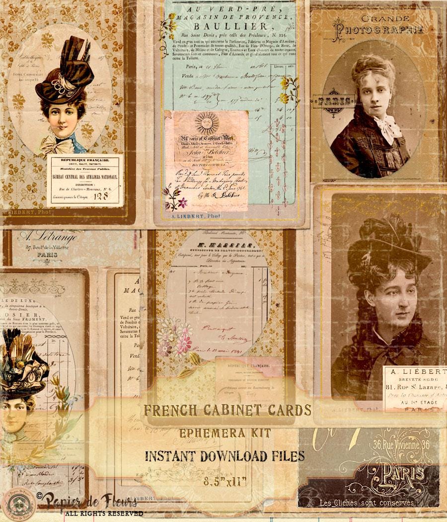 French Cabinet Cards, French Ephemera Cabinet Cards, Antique French ...