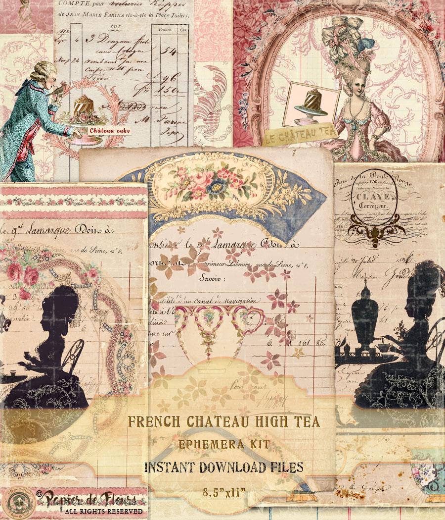 French Chateau High Tea Journal Kit, French Shabby Chic Tea Time ...