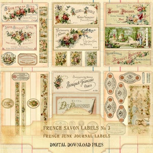 French Floral Savon Labels: Victorian Ephemera (digital Files) - Etsy