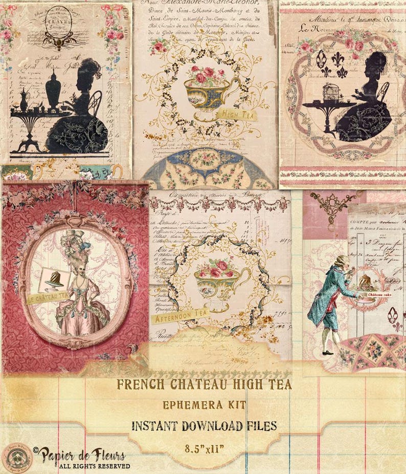French Chateau High Tea Journal Kit, French Shabby Chic Tea Time ...