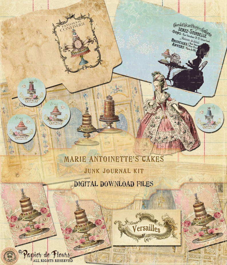 Marie Antoinette Cakes Junk Journal Kit French Patisserie - Etsy