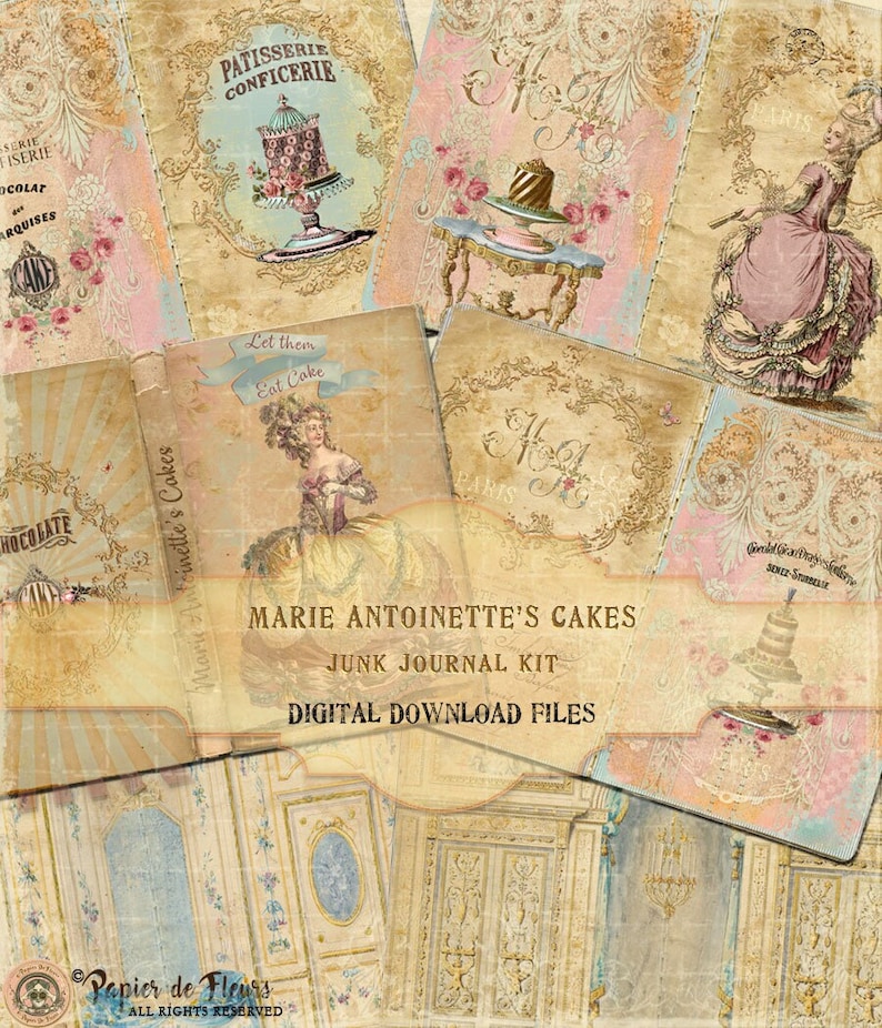 Marie Antoinette Cakes Junk Journal Kit French Patisserie - Etsy