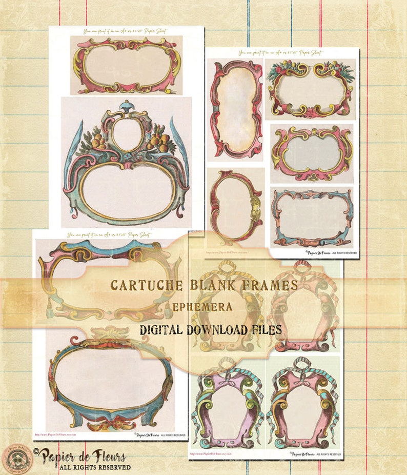 Printable Blank Labels, Old Frames for Junk Journal, Victorian ...