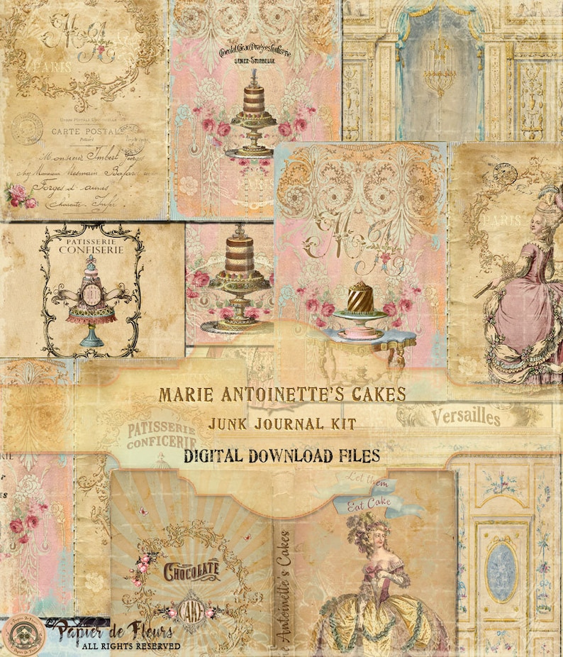 Marie Antoinette Cakes Junk Journal Kit French Patisserie - Etsy