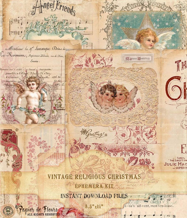 Vintage Christmas Ephemera: Religious Journal Kit (digital Files) - Etsy