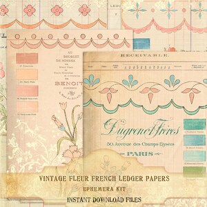 Fleur French Journaling Kit, Belle Jardiniere Antique Embroidery French ...