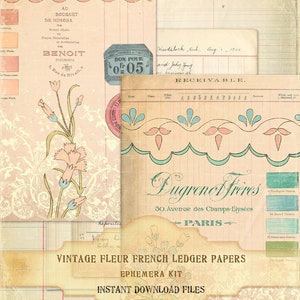 Fleur French Journaling Kit, Belle Jardiniere Antique Embroidery French ...