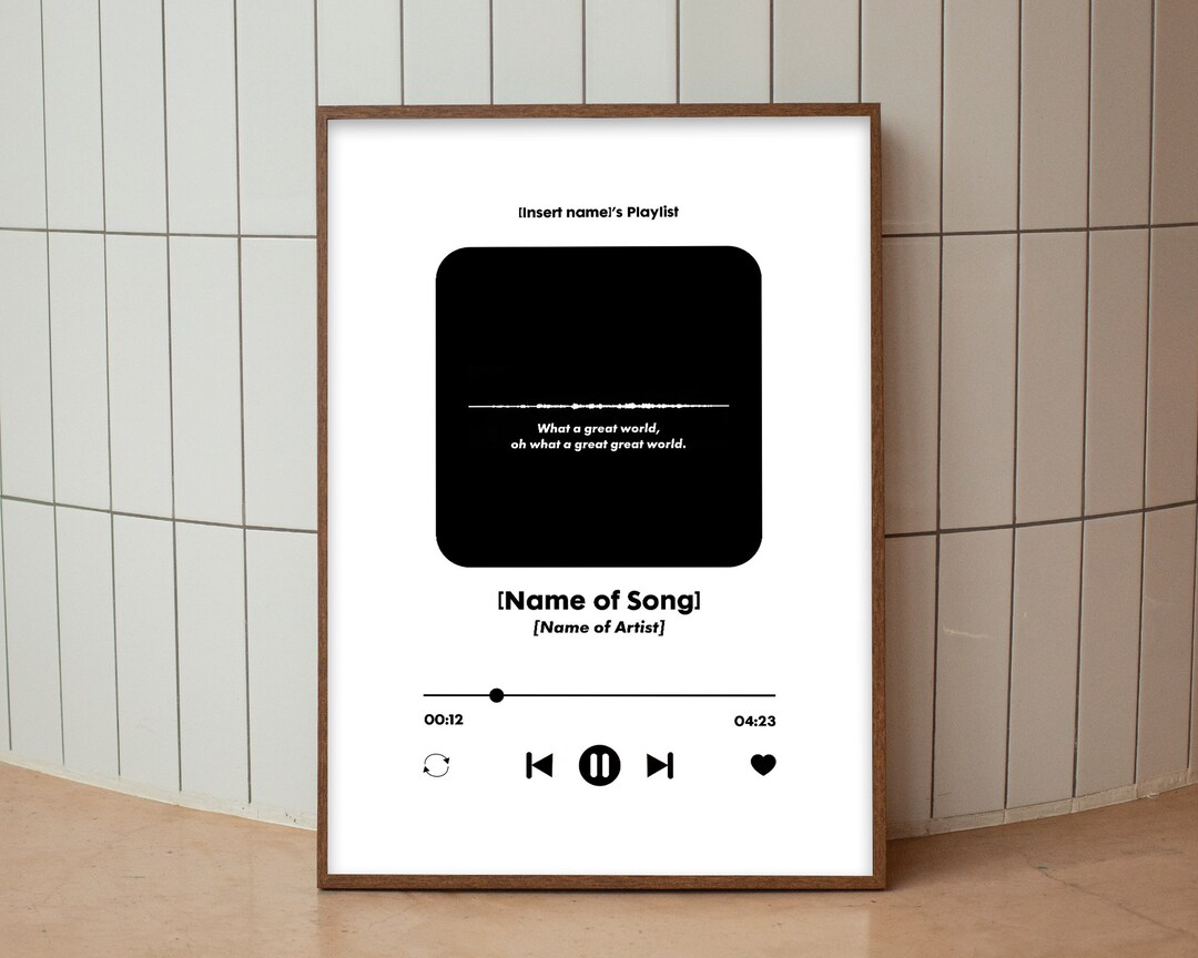 Custom Song Lyrics Digital Art for Print,song Lyrics Wall Art,custom ...