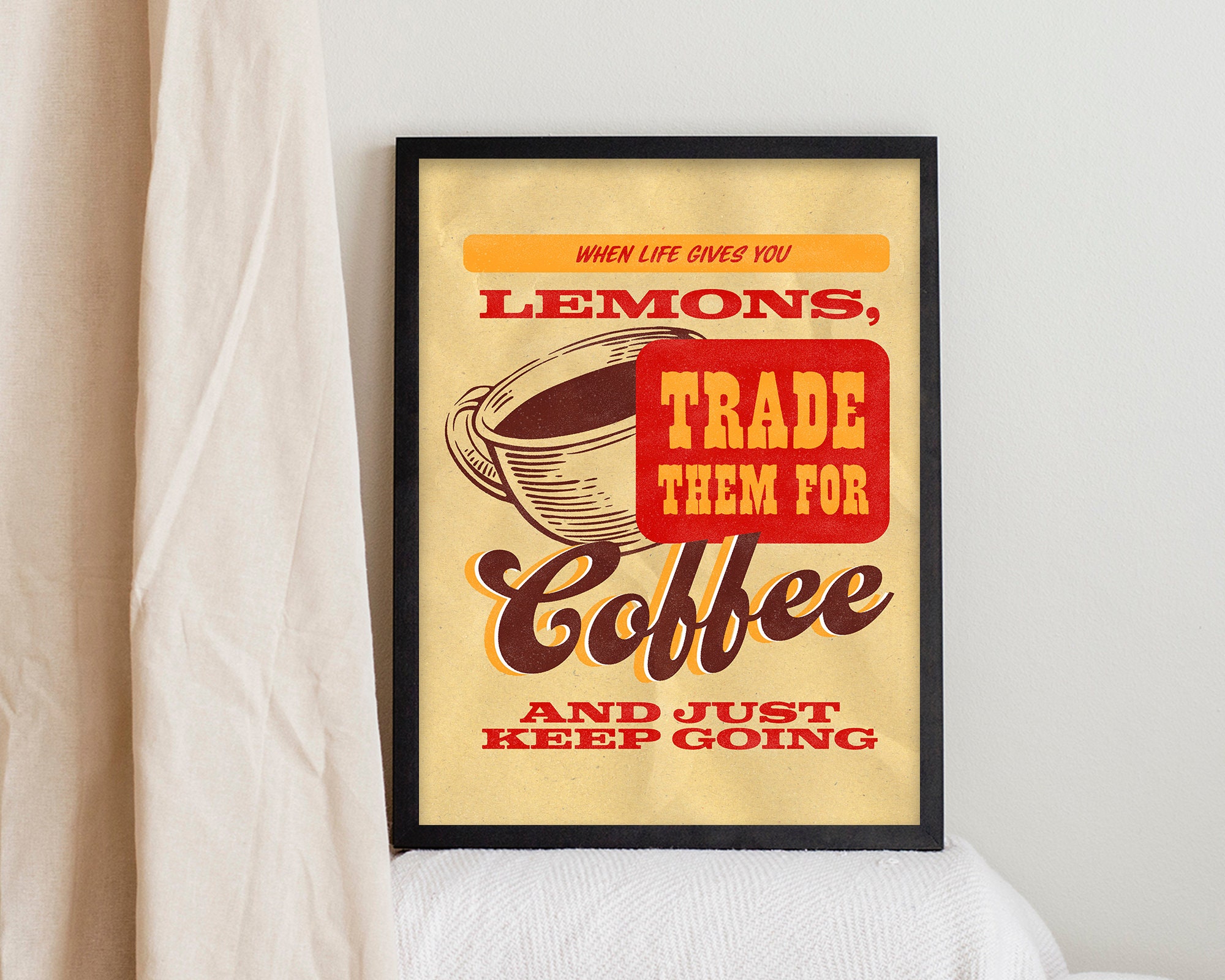 Retro Coffee Lovers Digital Poster-vintage Coffee Quotes(vintage Poster ...