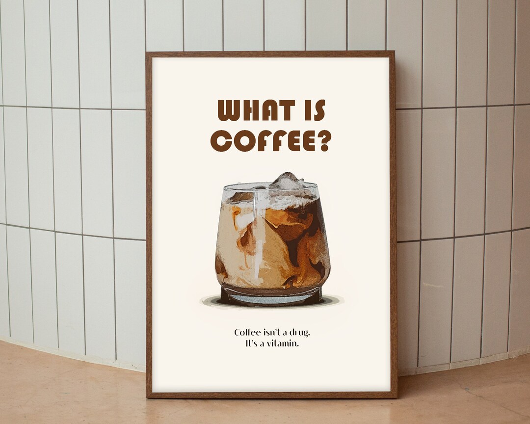 Coffee Definition Digital Poster-funny Coffee Poster,poster, Coffee ...