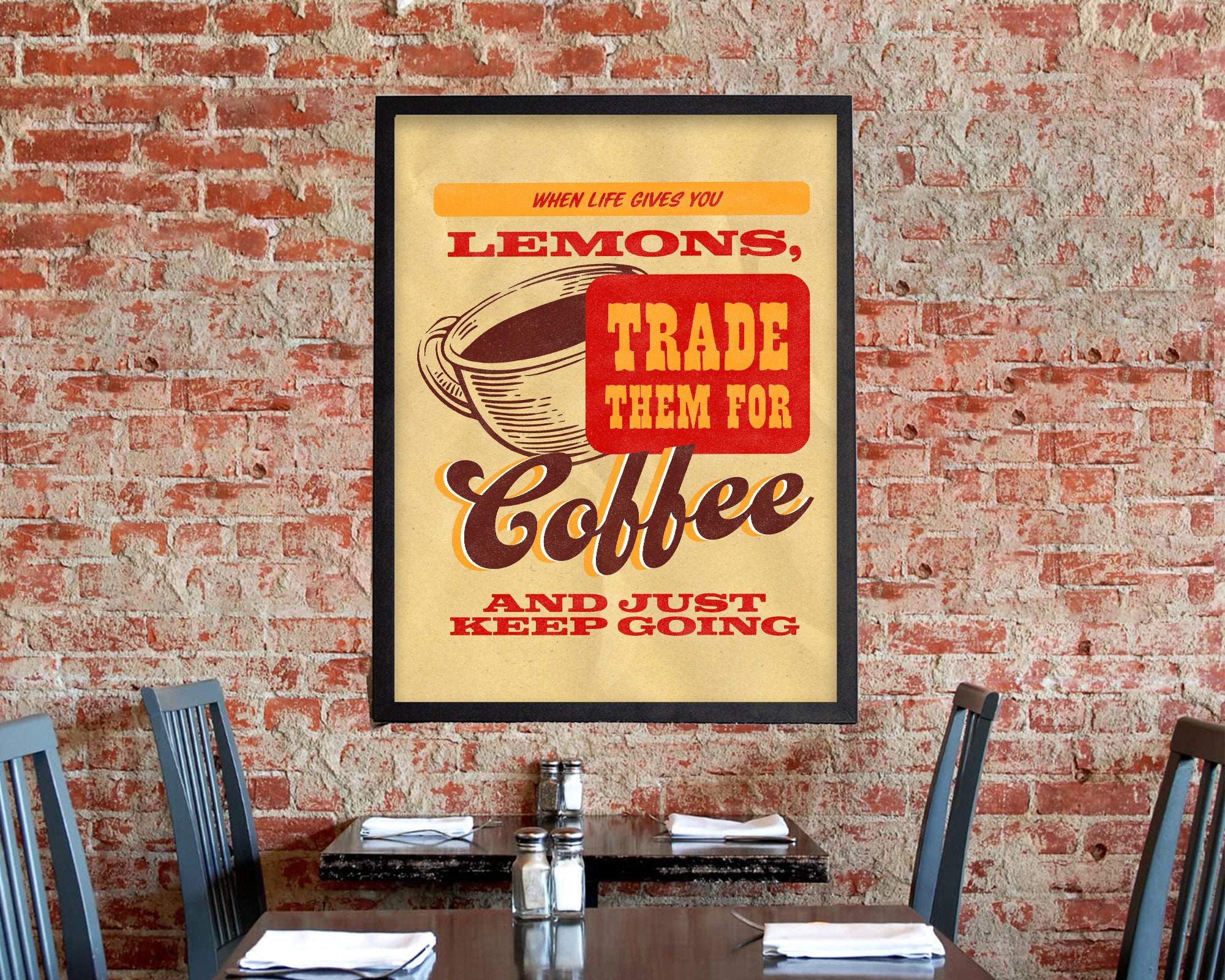 Retro Coffee Lovers Digital Poster-vintage Coffee Quotes(vintage Poster ...