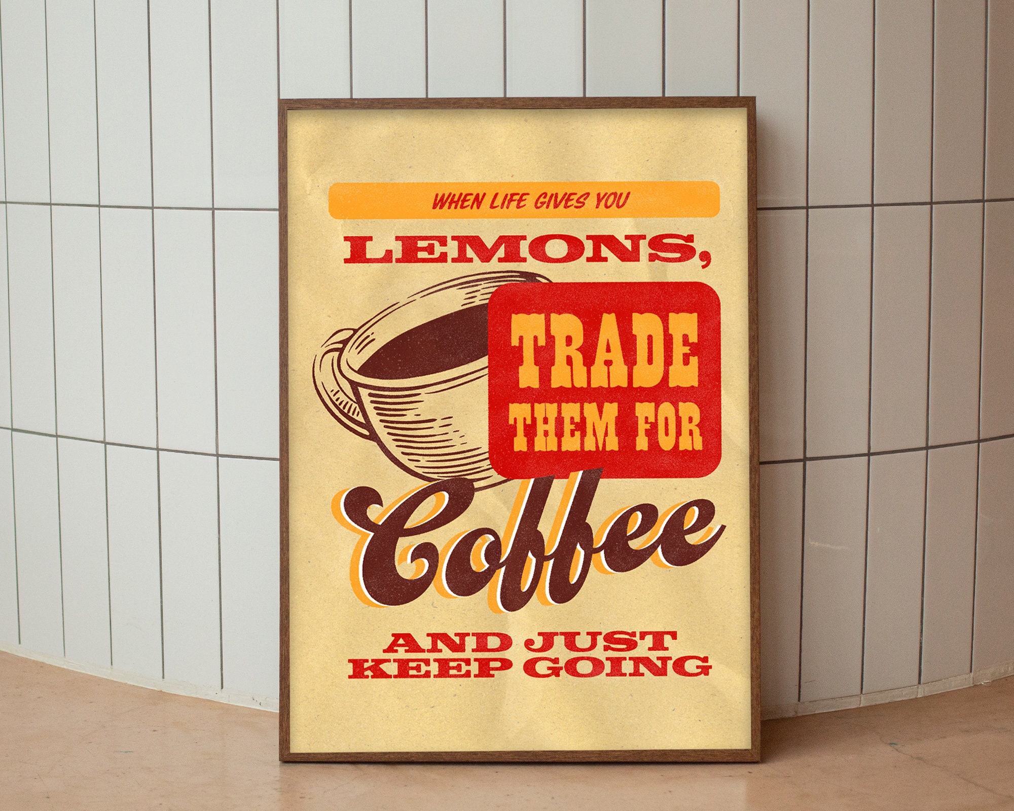 Retro Coffee Lovers Digital Poster-vintage Coffee Quotes(vintage Poster ...