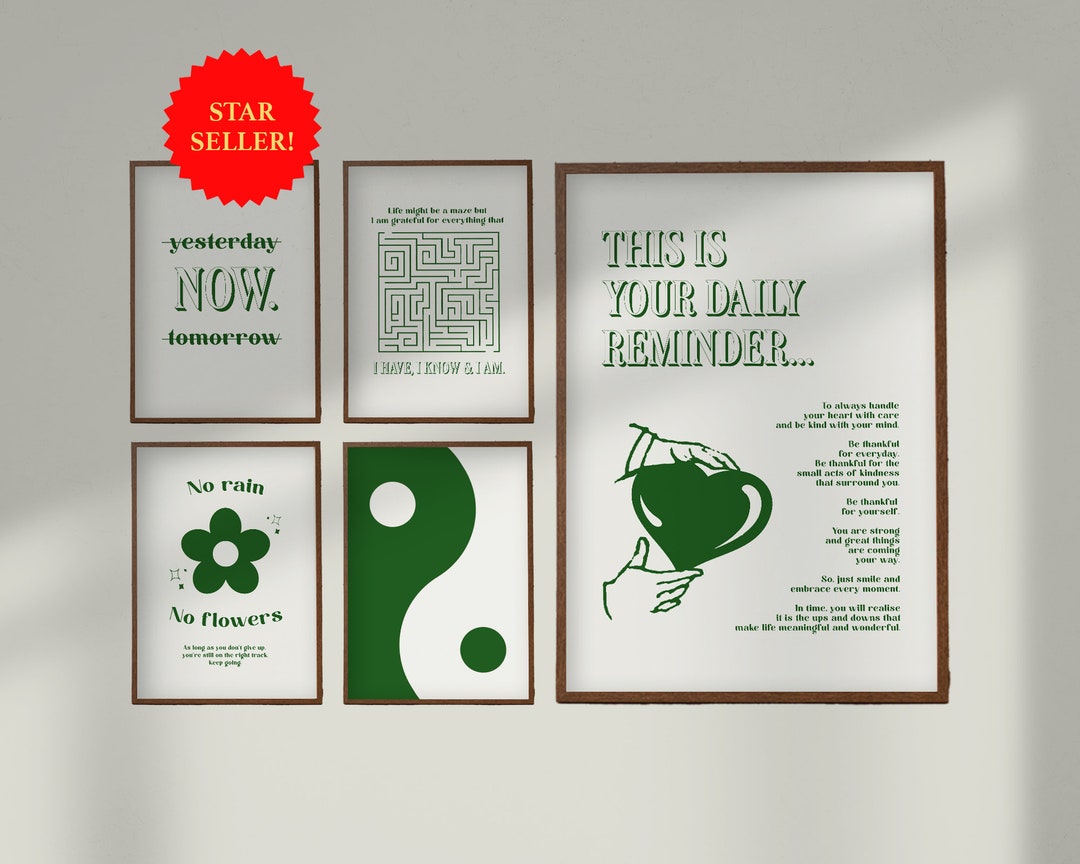 5 Motivational Retro Poster Bundle,vintage Poster,retro Quote Print ...