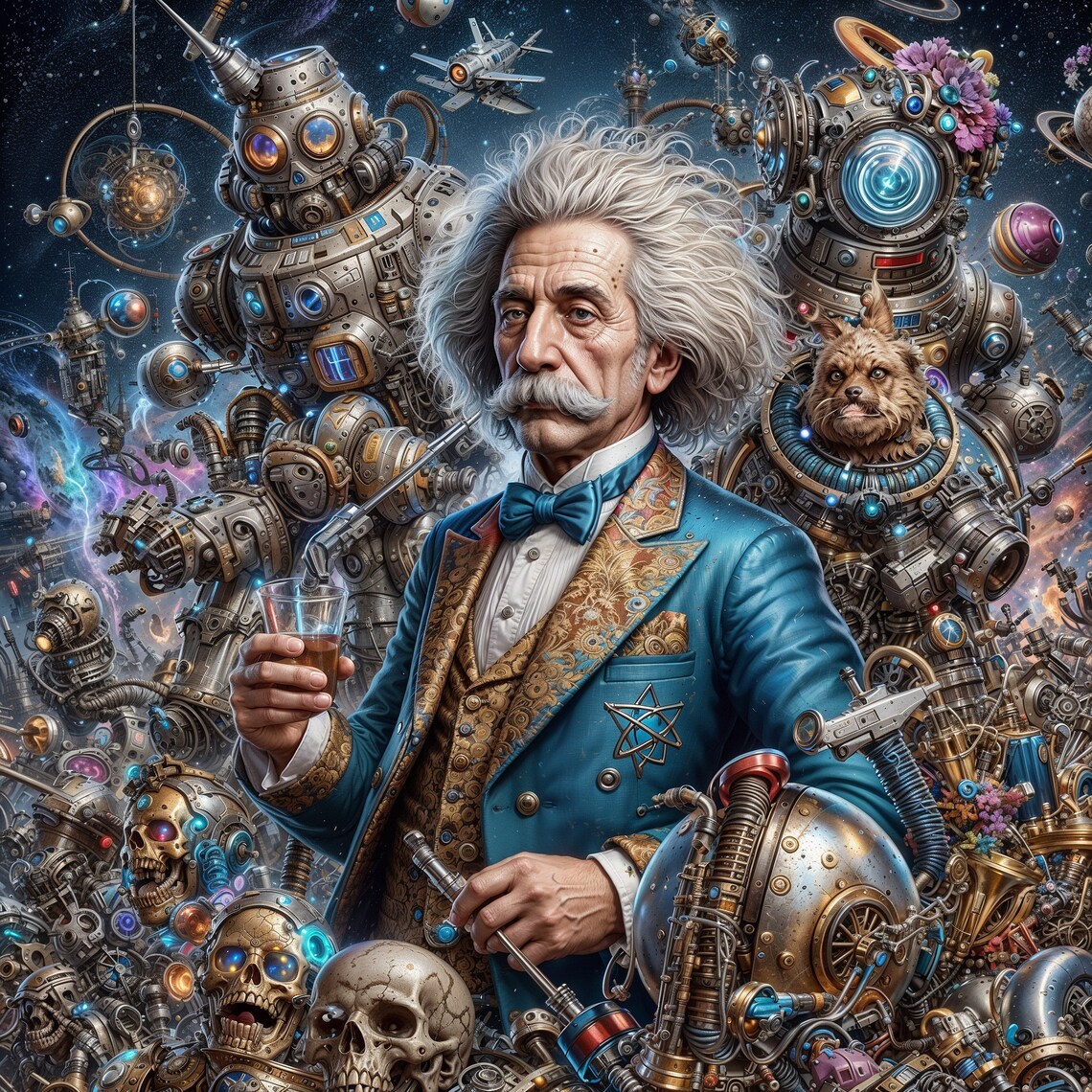 5 Digital Art , Einstein ,sci-fi , Character, Portrait, Pilot , Future ...