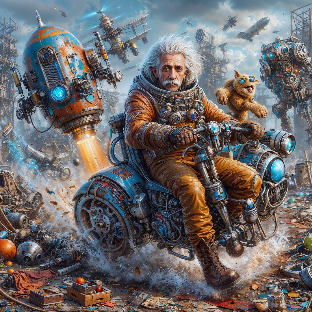 5 Digital Art , Einstein ,sci-fi , Character, Portrait, Pilot , Future ...