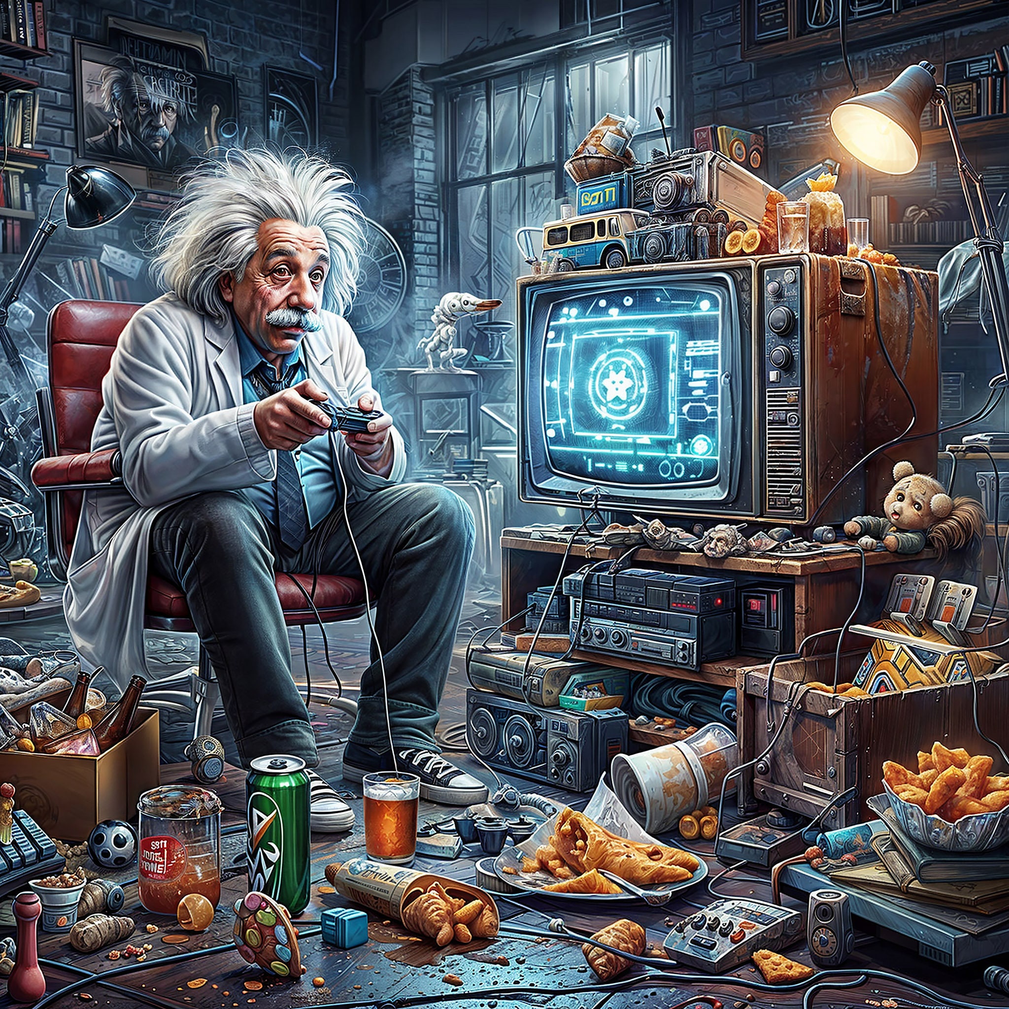 5 Digital Art , Einstein ,sci-fi , Character, Portrait, Pilot , Future ...