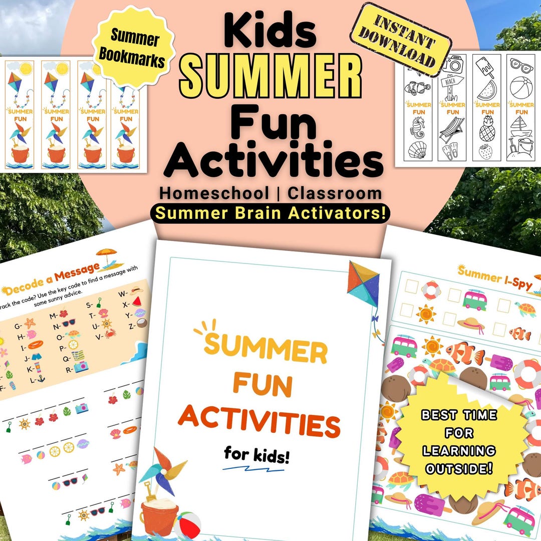 Kids Learning Activities Bundle | Summer Printables | Summer Activity ...
