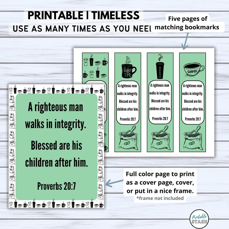 Fathers Day Printable Printable Stationery Proverbs Scripture & Coffee ...