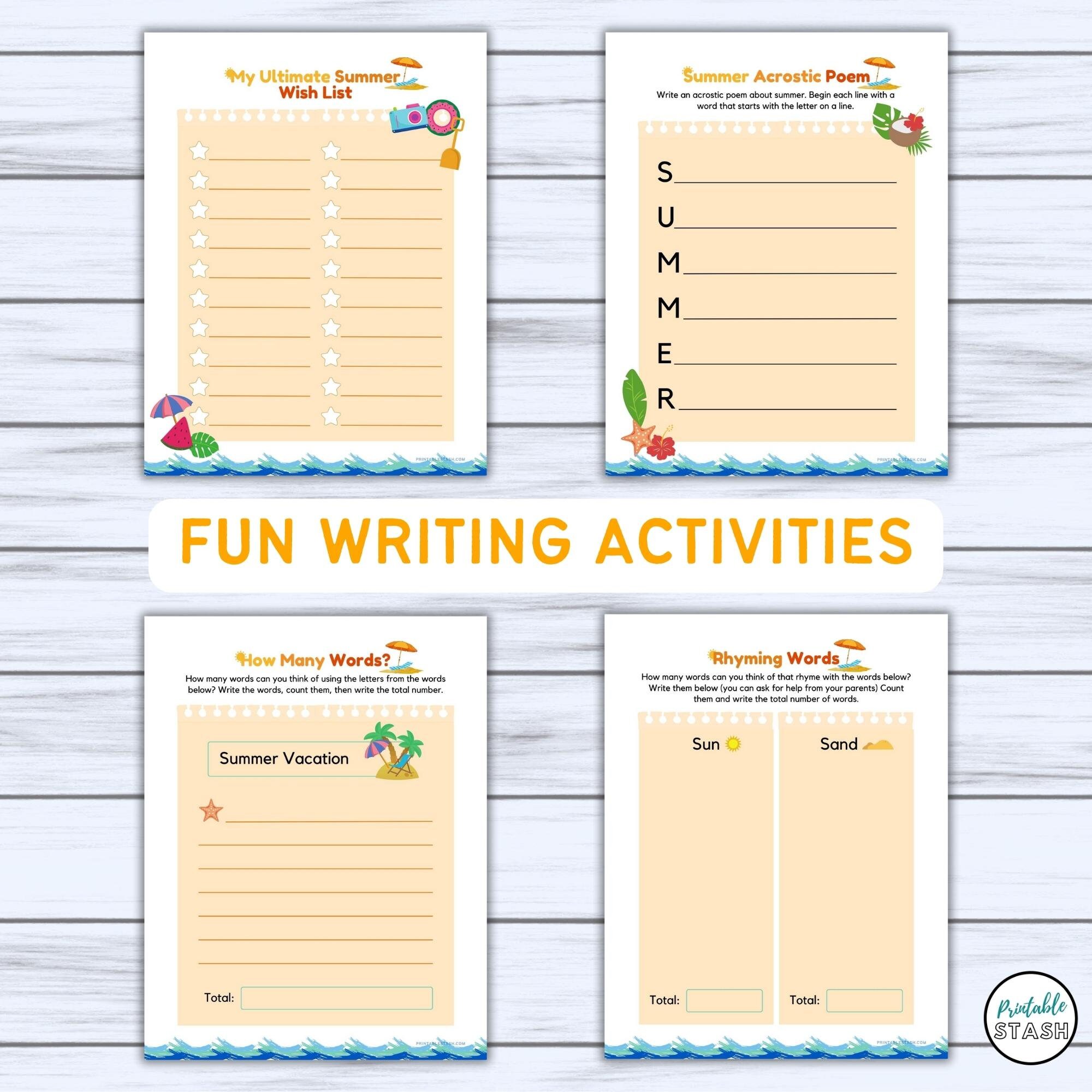 Kids Summer Learning Activities Bundle Summer Printables Summer ...