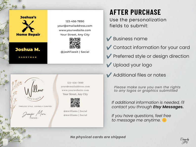 Custom Business Cards Design Service, Print Ready Digital Files, QR ...