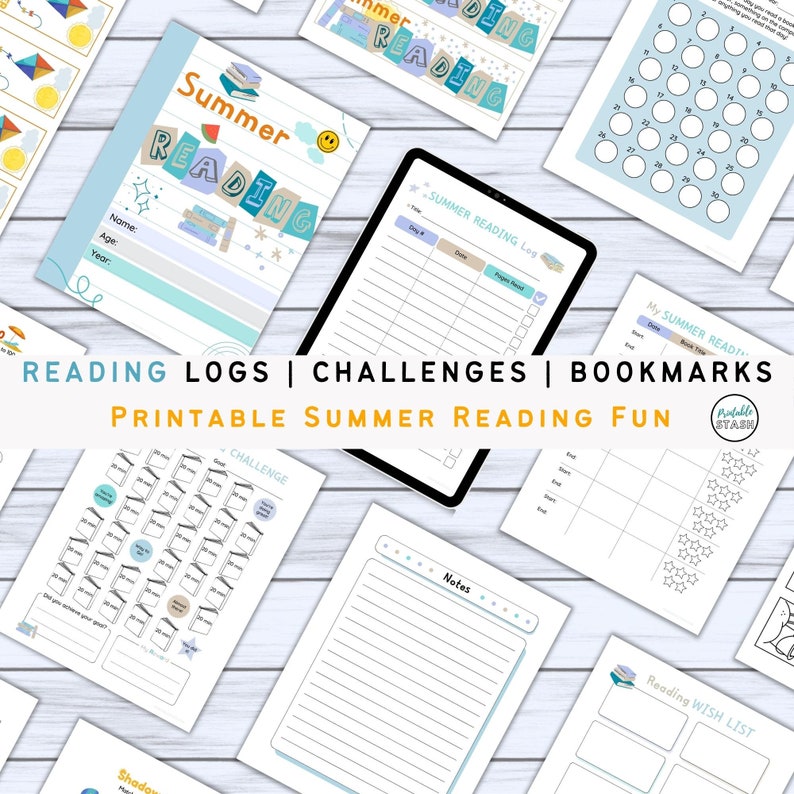 Summer Reading Printables Reading Log Book Tracker - Etsy