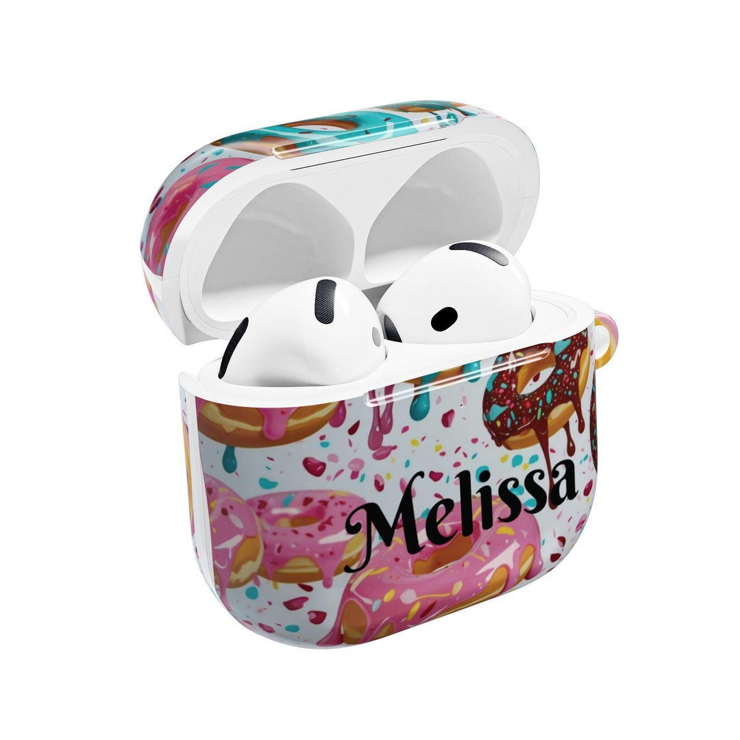 Personalized Donut Airpods Case, Cute Dripping Donuts Design, Fun ...