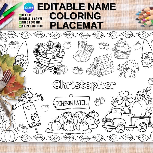 Pumpkin Placemat - Etsy