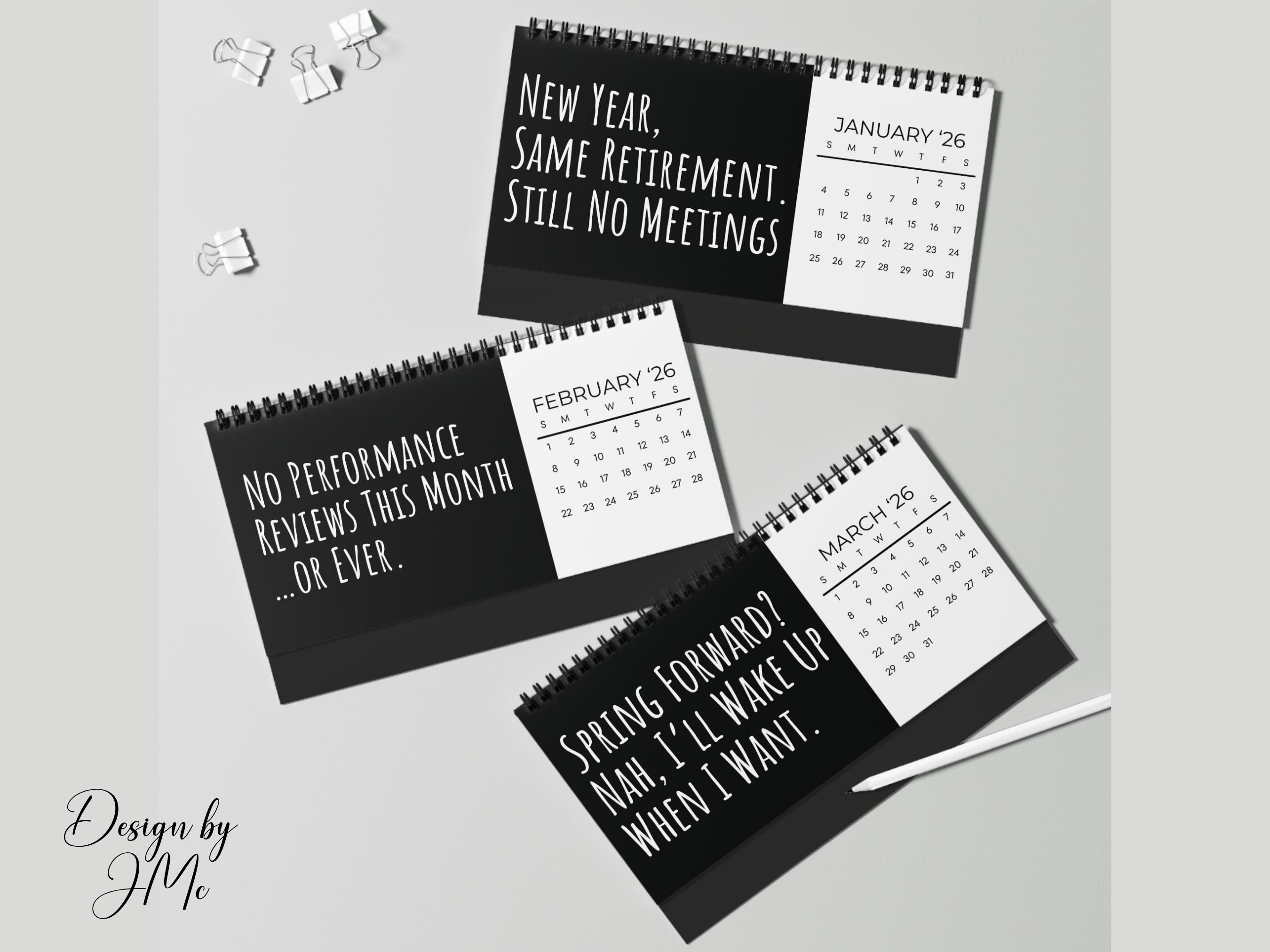 2026 Funny Desk Calendar, Personalized Retirement Gag Gift for Retirees ...