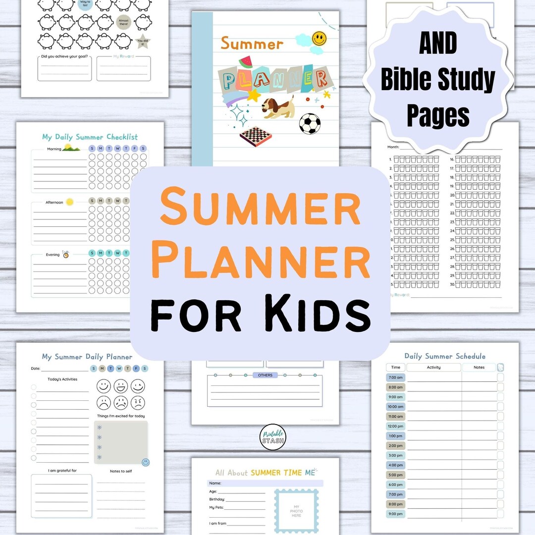Summer Planner for Kids | Bible Reading Plan | Calendar Schedule ...