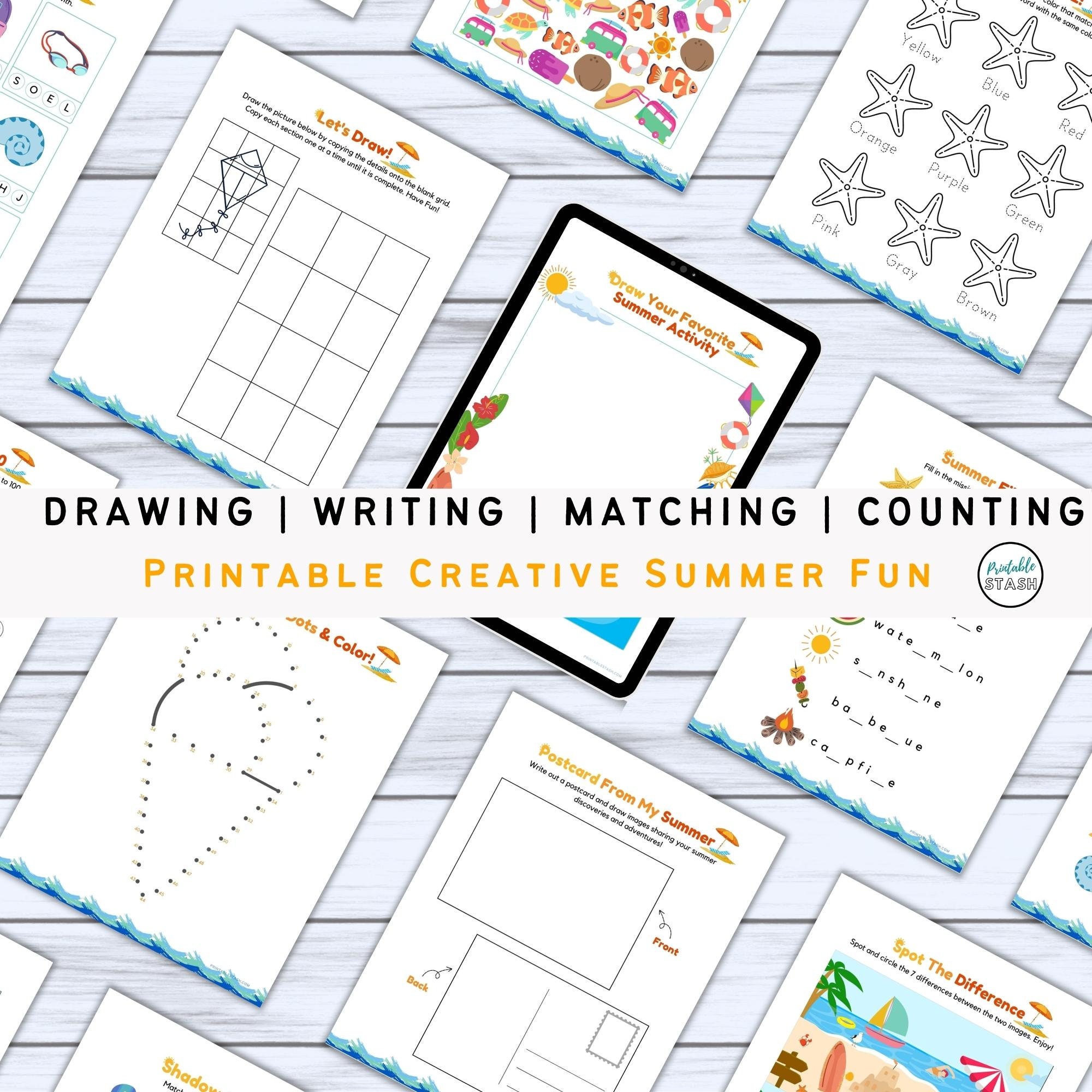 Kids Summer Learning Activities Bundle Summer Printables Summer ...