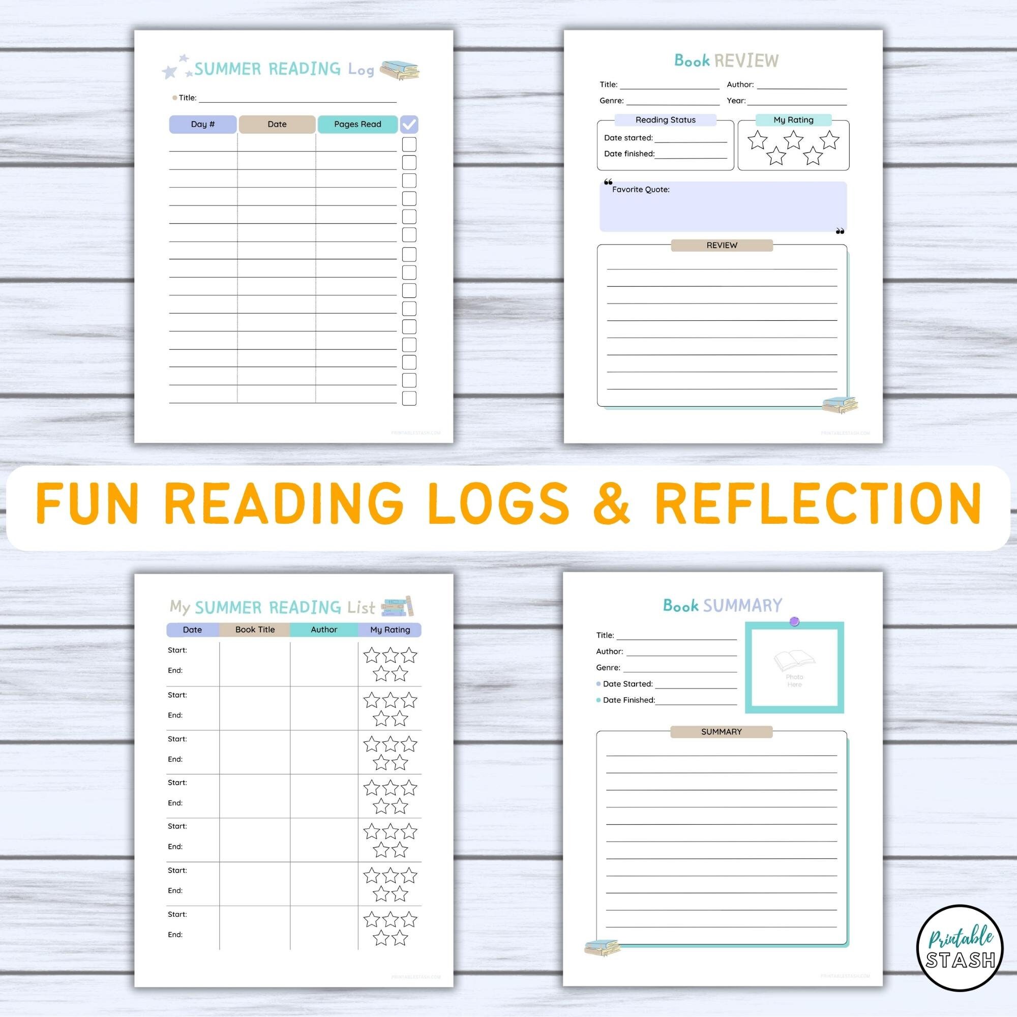 Summer Reading Printables | Reading Log | Book Tracker | Reading ...