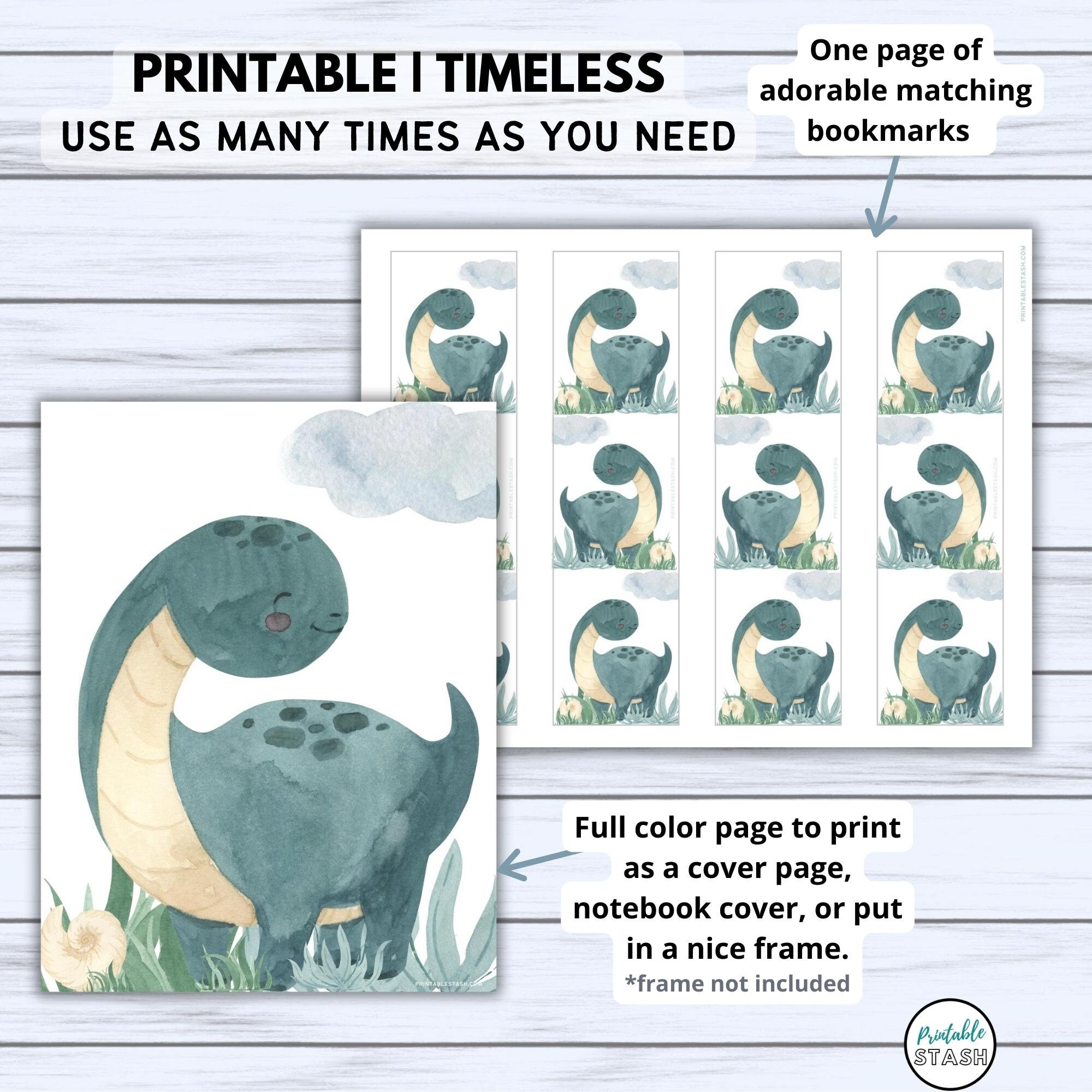 Cute Dinosaur Kids Stationery, Printable Kids Letter Writing, Dino ...