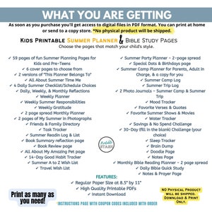 Summer Planner for Kids | Bible Reading Plan | Calendar Schedule ...