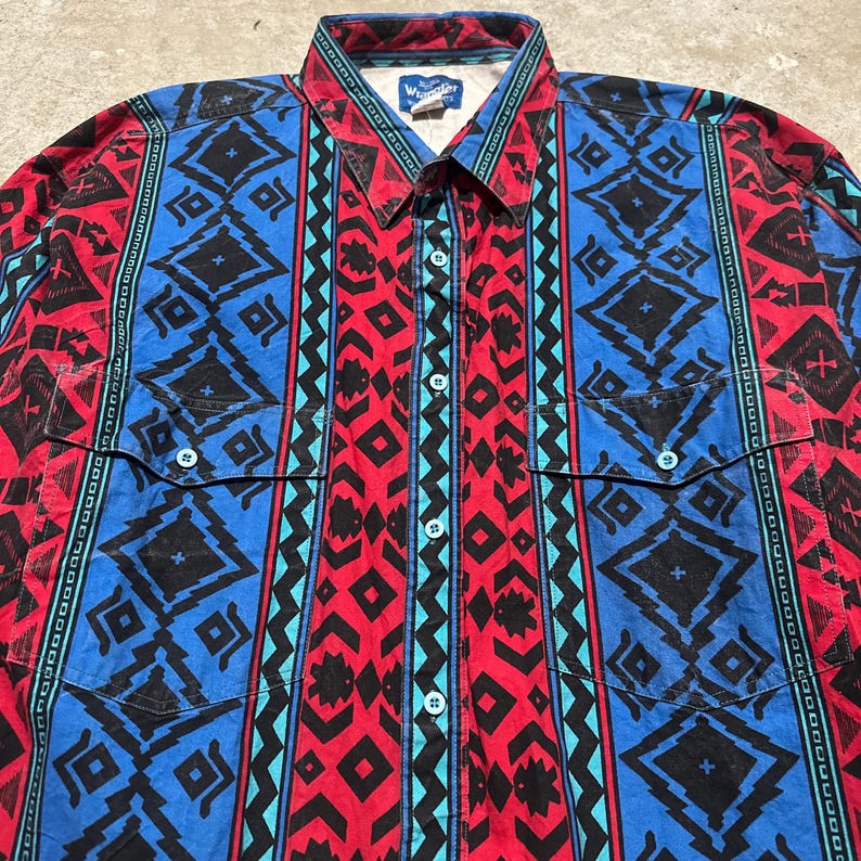 Vintage 80’s Wrangler Brushpopper Western Rodeo Cowboy Striped ...