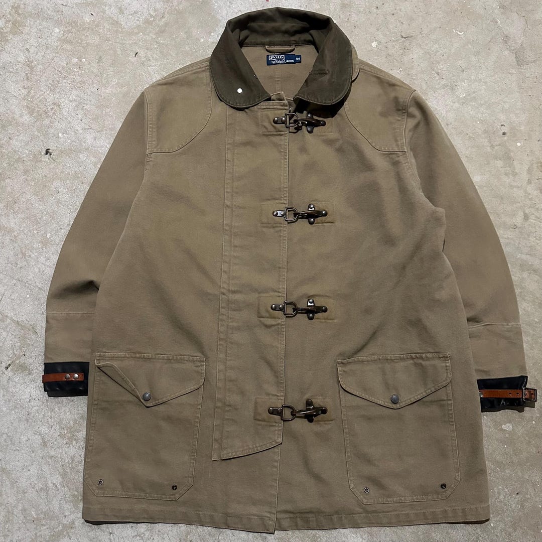 Vintage 90’s Polo Ralph Lauren Fireman Canvas Jacket Unisex Size Large ...