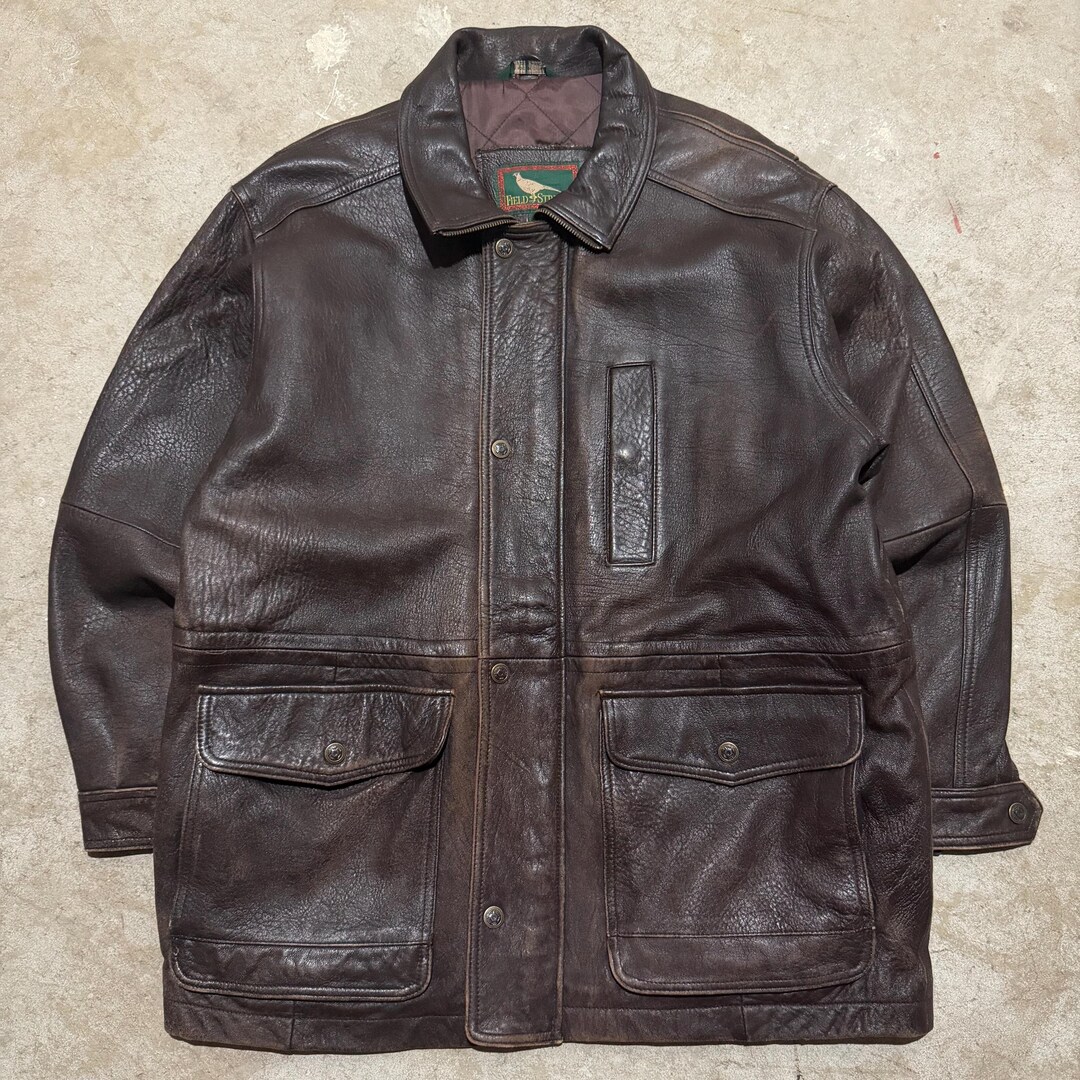 Vintage 90’s Field & Stream Quilted Leather Barn Chore Jacket Unisex ...