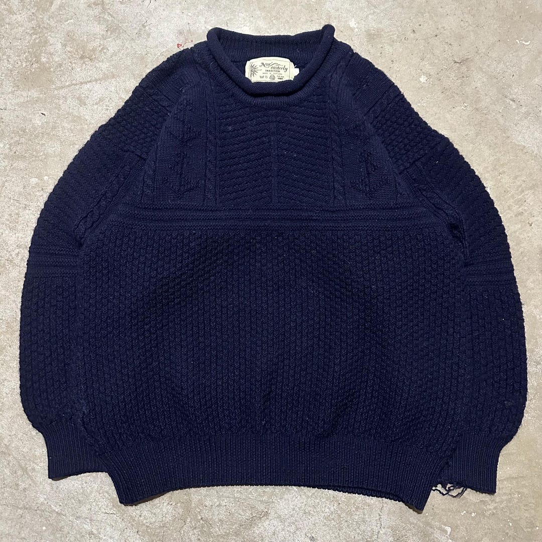 Vintage 80’s Nor’easterly Tradition Abstract Cableknit Fisherman Wool ...