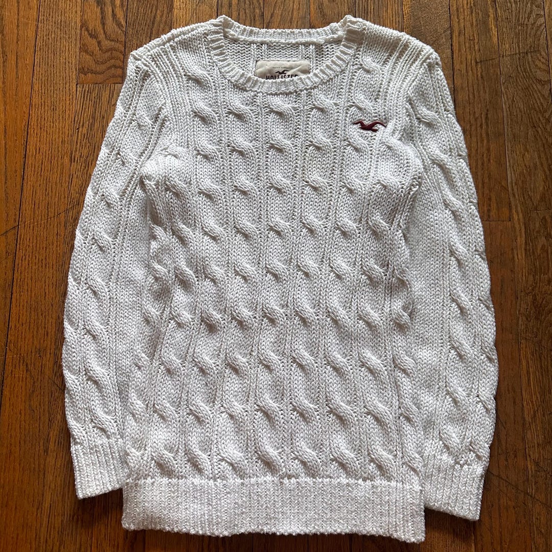 Vintage 2000s Hollister Cableknit Sweater Size Womens Extra Small ...