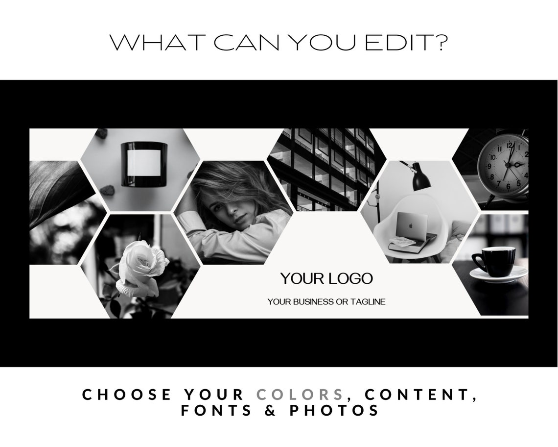 Facebook Cover Banner • 10 Black & White Facebook Cover Templates ...