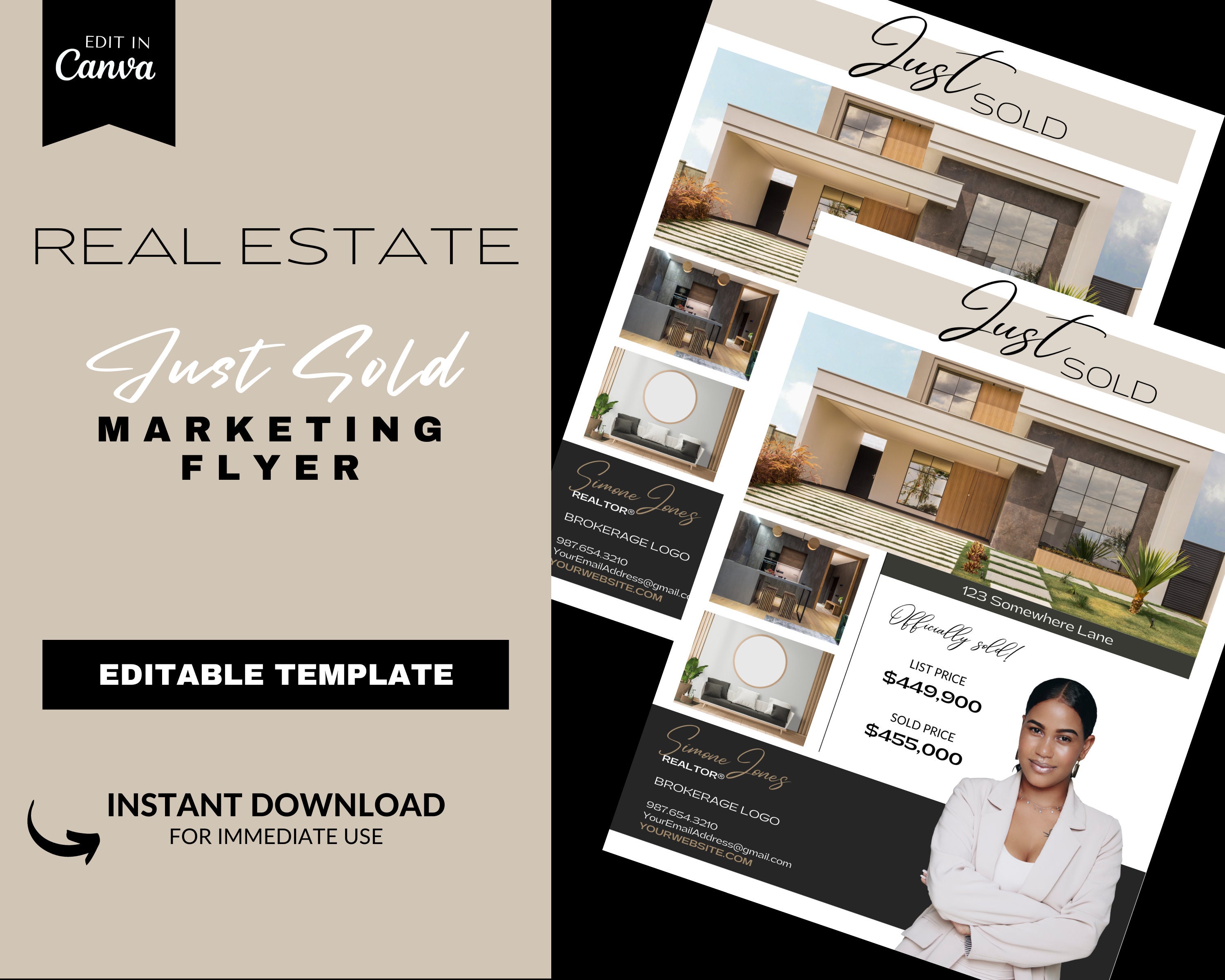 Real Estate Just Sold Flyer • Real Estate Flyer Template • Real Estate ...