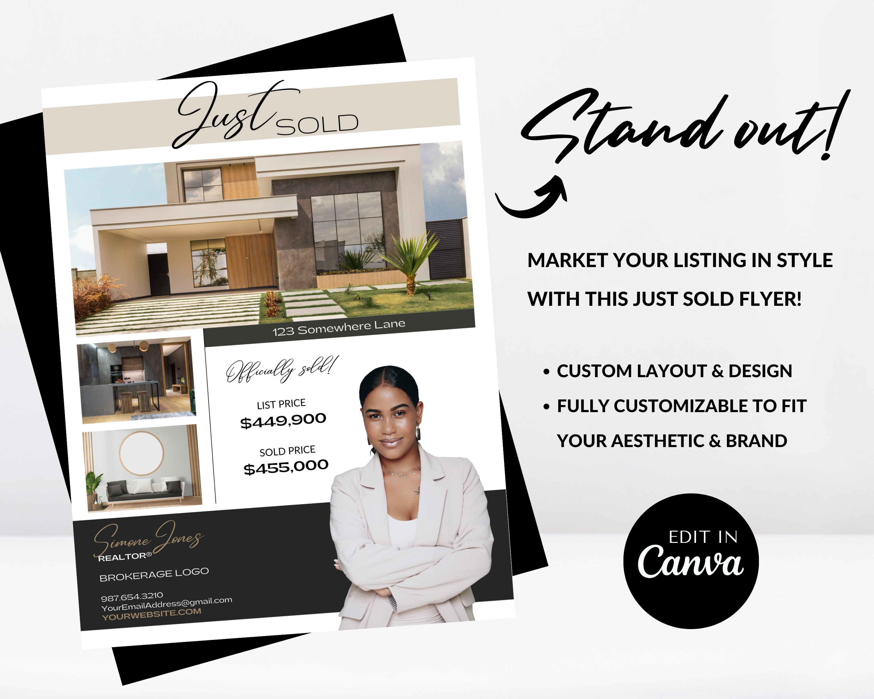 Real Estate Just Sold Flyer • Real Estate Flyer Template • Real Estate ...