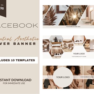 Facebook Cover Banner • 10 Neutral Facebook Cover Templates • Social ...