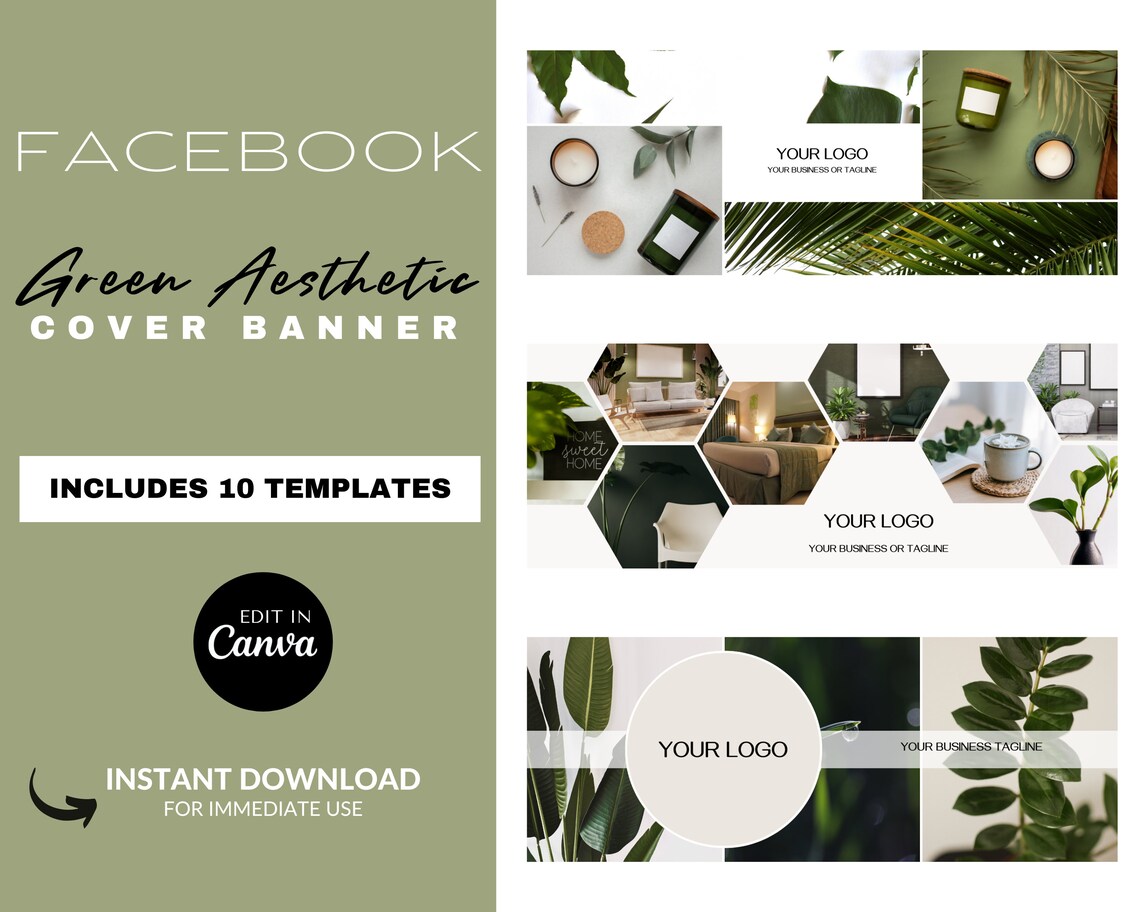 Facebook Cover Banner • 10 Green Facebook Cover Templates • Social ...