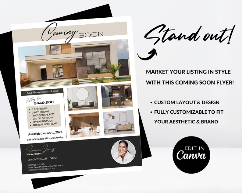 Real Estate Coming Soon Flyer • Real Estate Listing Flyer • Real Estate ...