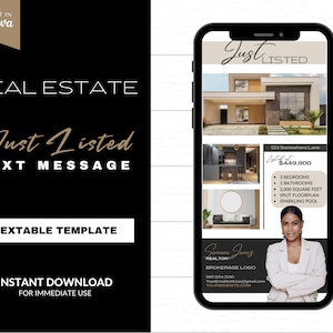 Real Estate Just Listed Textable Card • Real Estate Textable Template ...