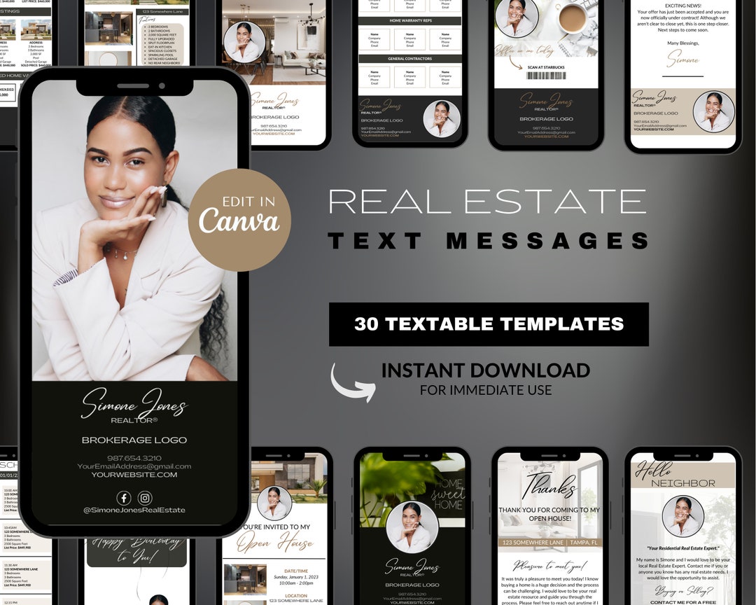 Real Estate Textable Bundle • Real Estate Textable Template • Real ...